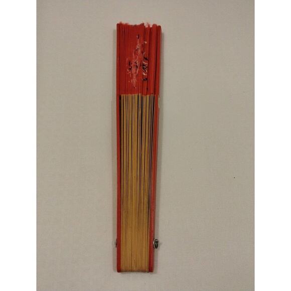 Vintage | Accessories | 96s Red Asian Hand Fan Cherry Blossom Art Paper ...